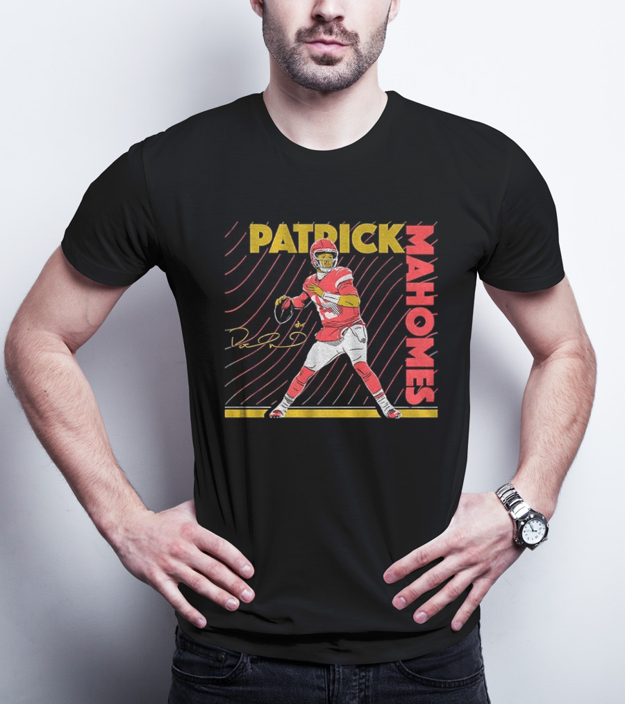 Patrick Mahomes Kansas City Chiefs Football Player Signature T-Shirt
