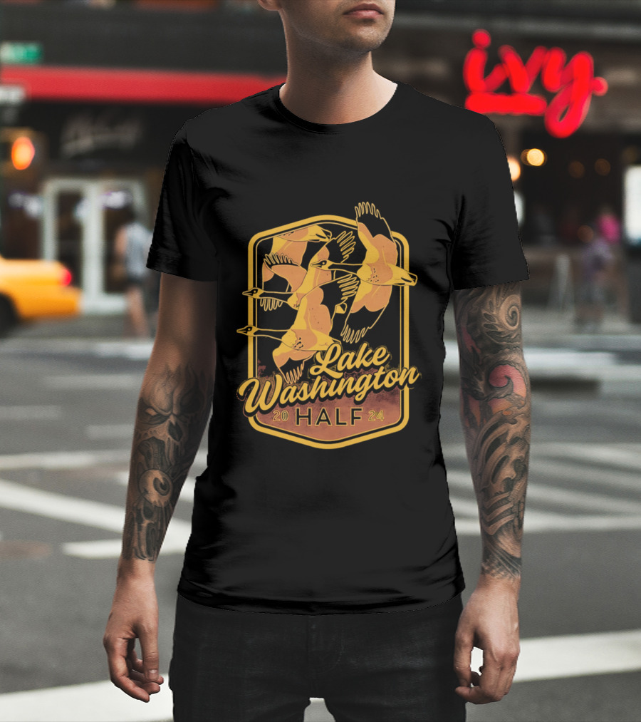 Lake Washington Half Marathon 2024 Geese T-Shirt