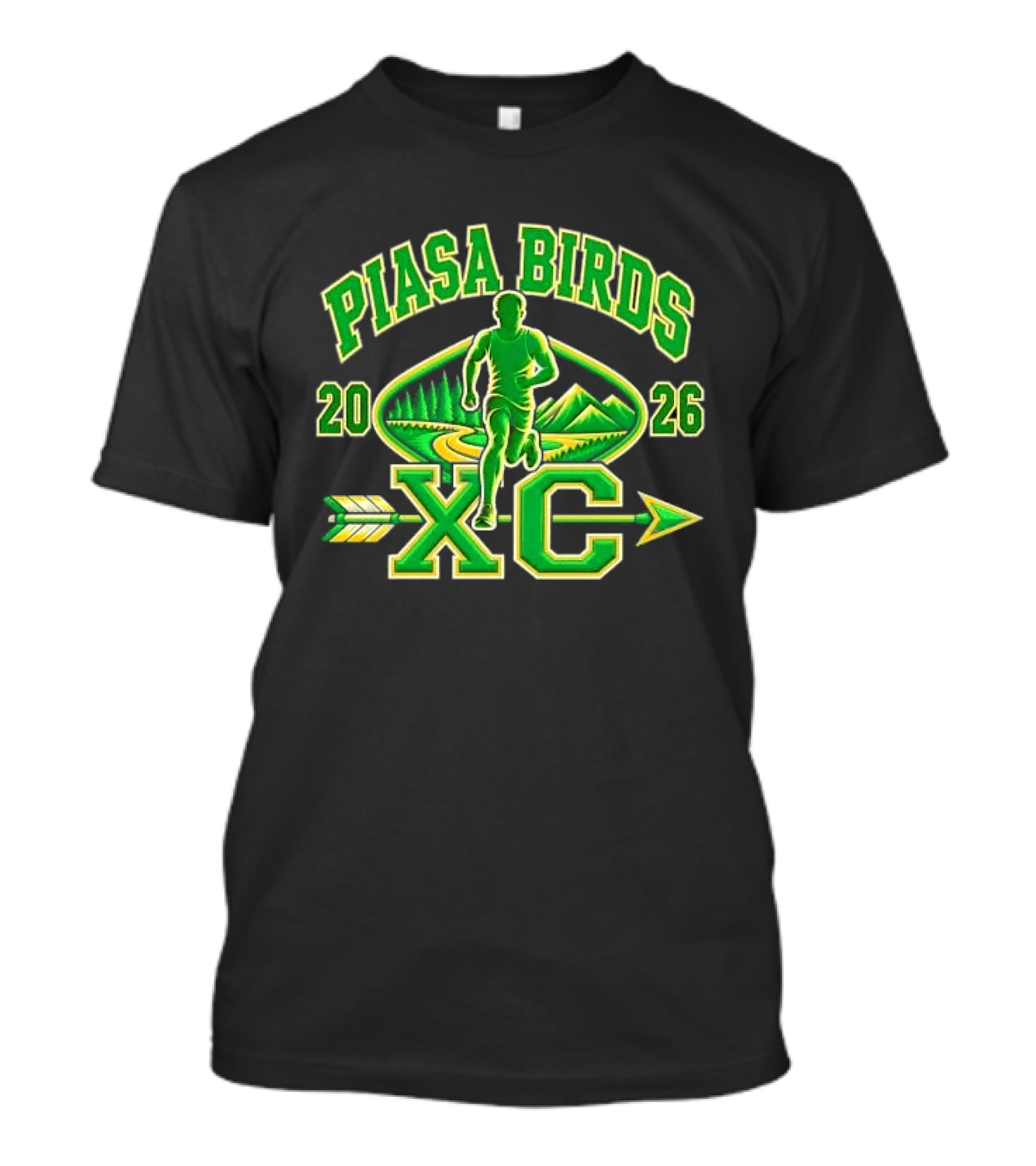 Piasa Birds XC 2026 Male Runner Forest Path Mountains T-Shirt