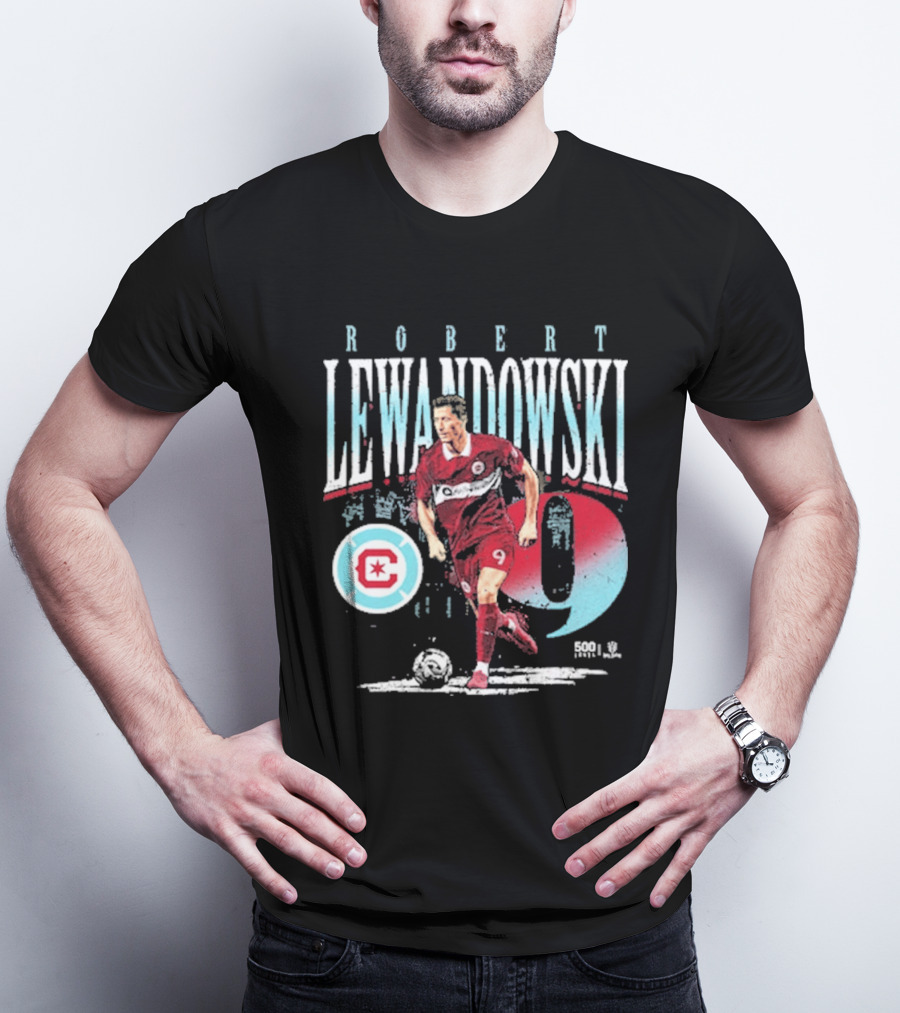 Robert Lewandowski Chicago Fire FC Number 9 Soccer Star T-Shirt