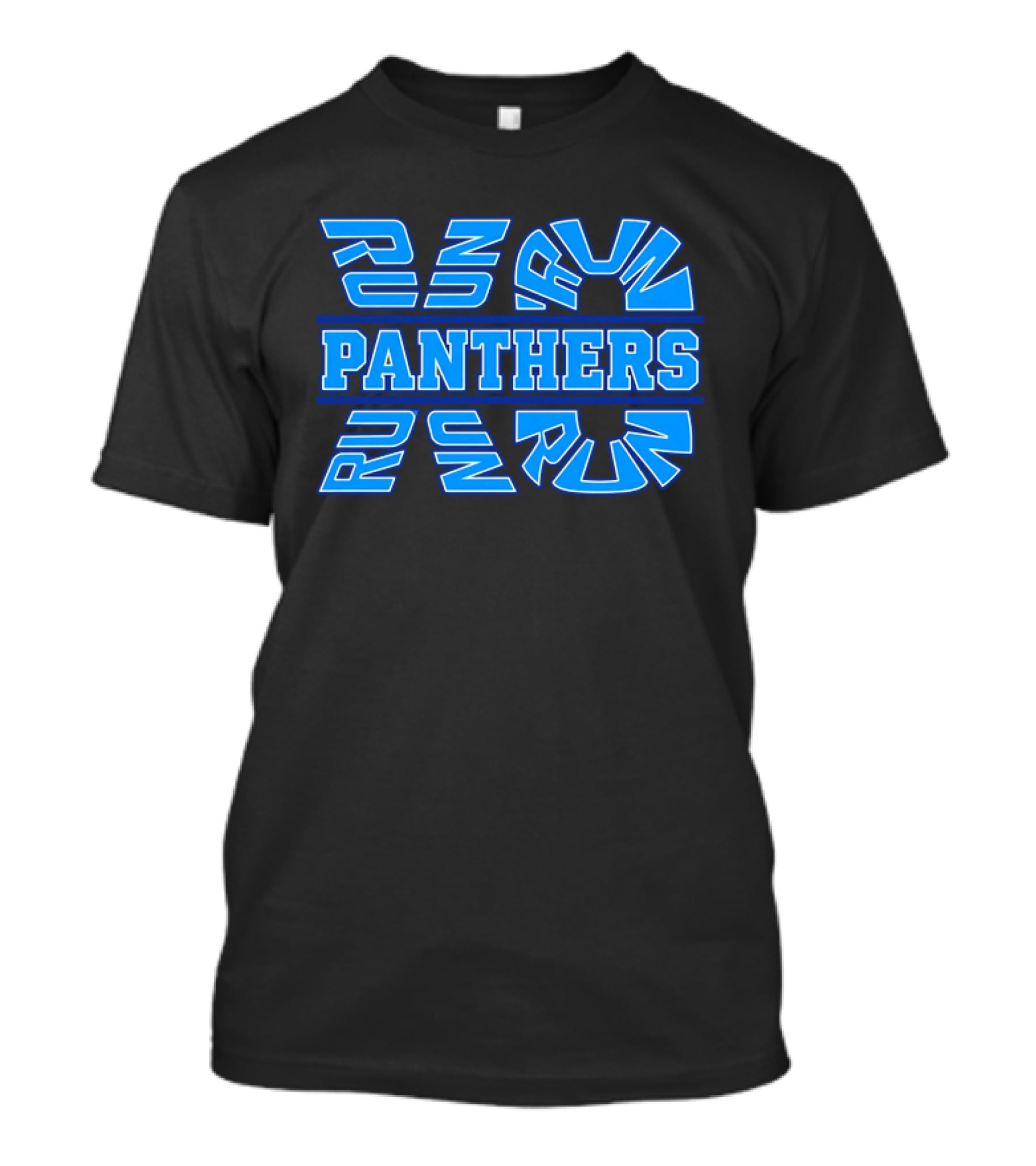 Run Panthers Repeated Blue Kinetic Athletic Block T-Shirt