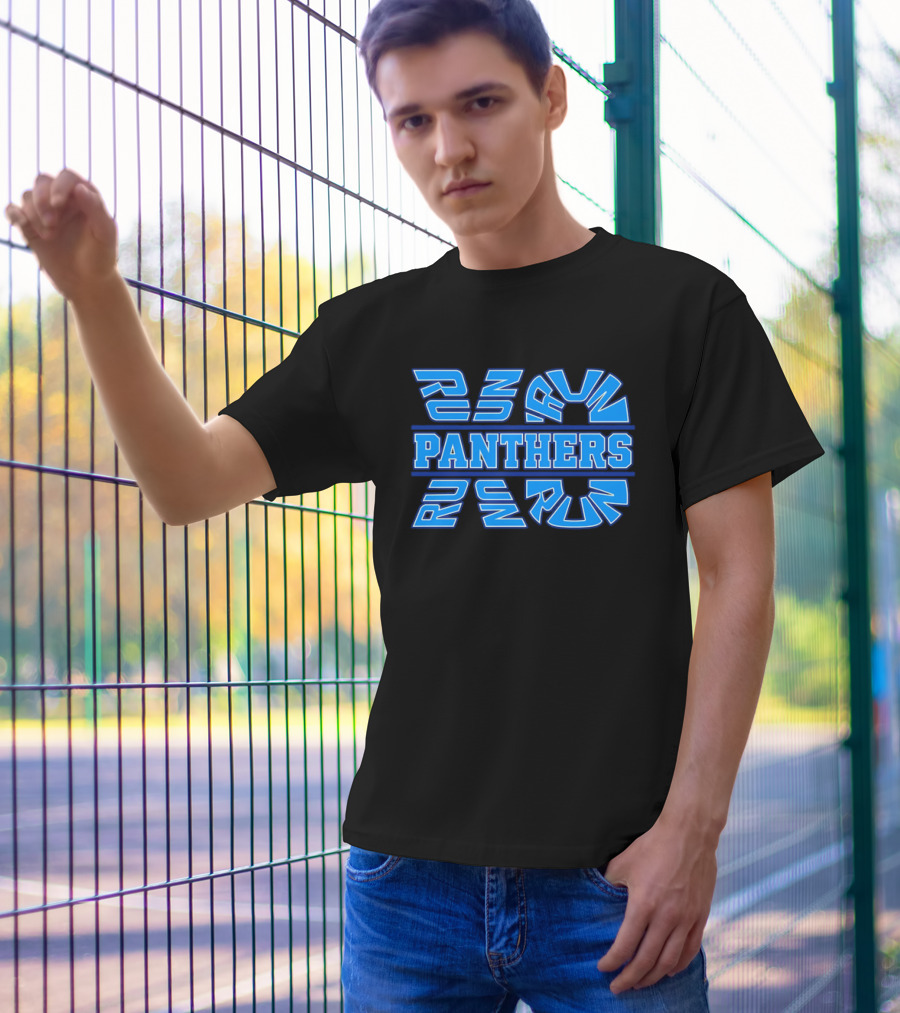 Run Panthers Repeated Blue Kinetic Athletic Block T-Shirt