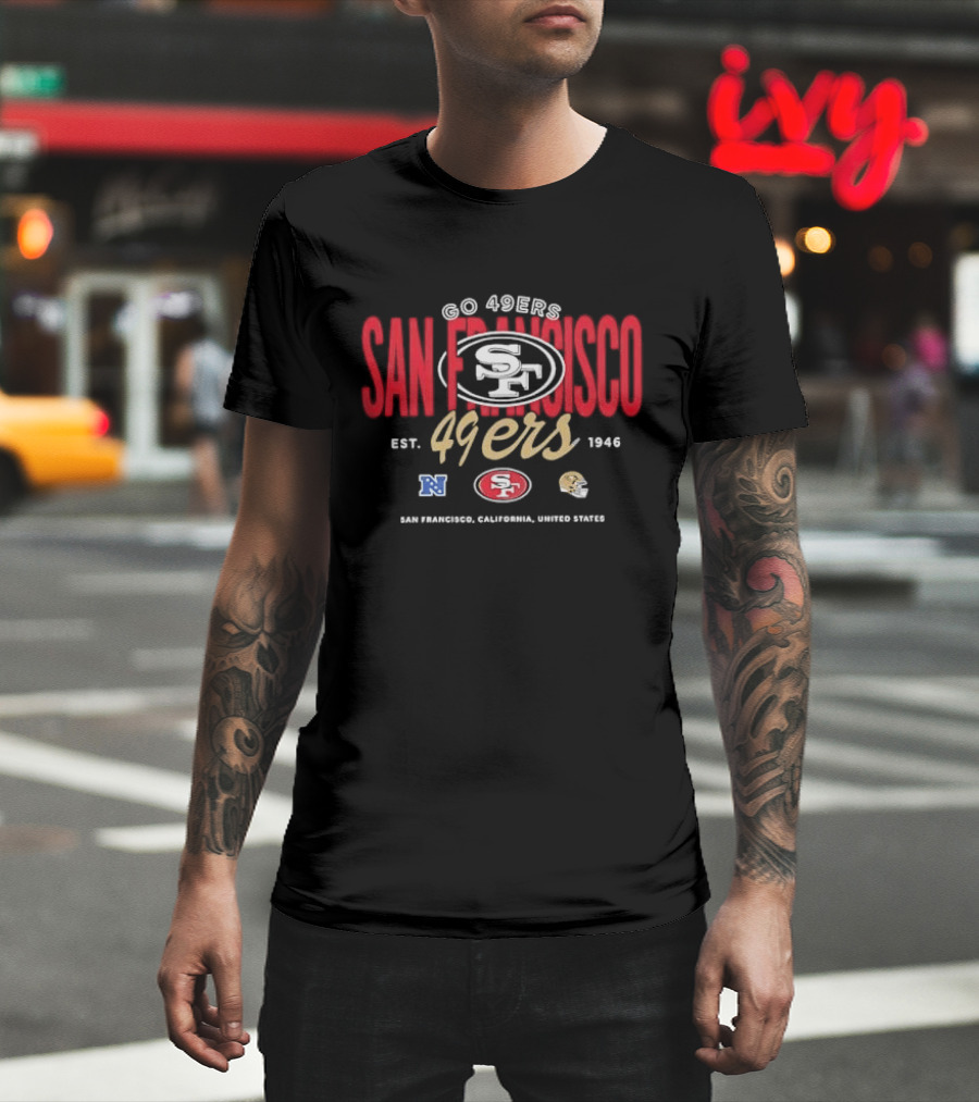 San Francisco 49ers Go 49ers Est 1946 California Nfc Oval Helmet Team T-Shirt