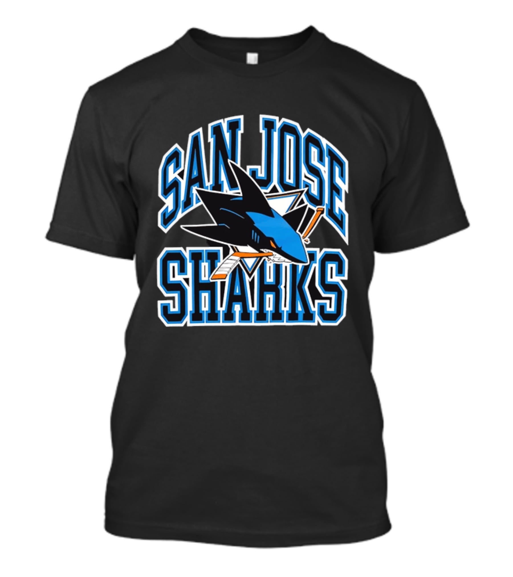 San Jose Sharks Biting Broken Hockey Stick Triangle NHL T-Shirt