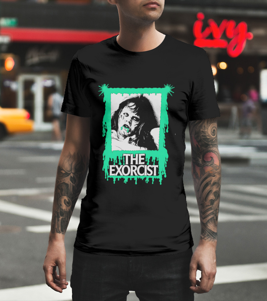 The Exorcist Regan Macneil Neon Drip Horror T-Shirt