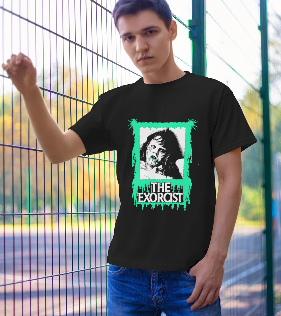 The Exorcist Regan Macneil Neon Drip Horror T-Shirt