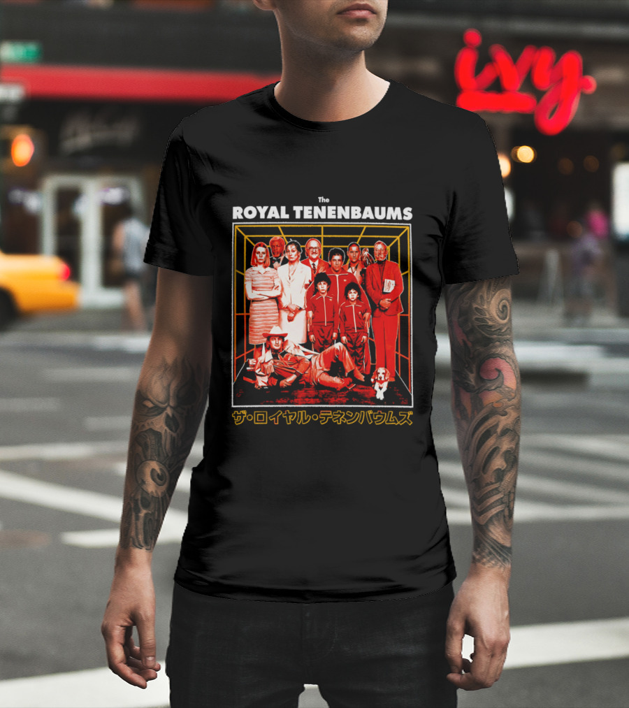 The Royal Tenenbaums Movie Cast Retro Japanese T-Shirt