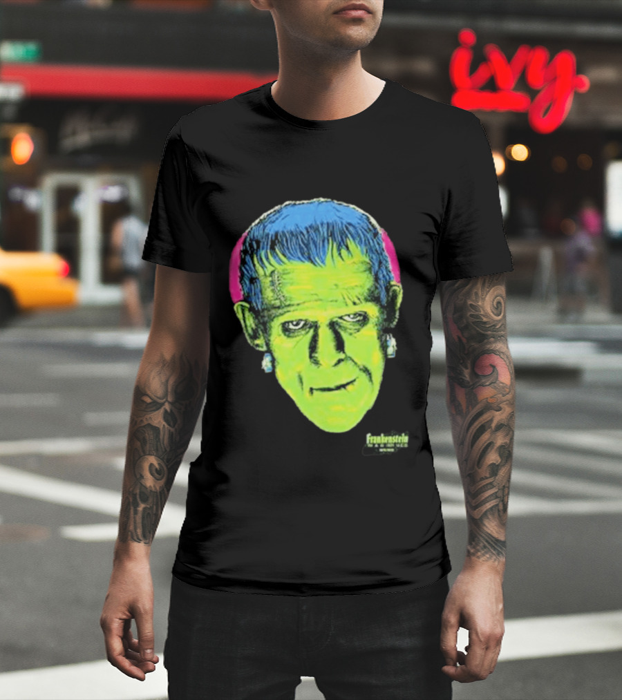 Frankenstein Universal Studios Monsters Head Travis Barker T-Shirt