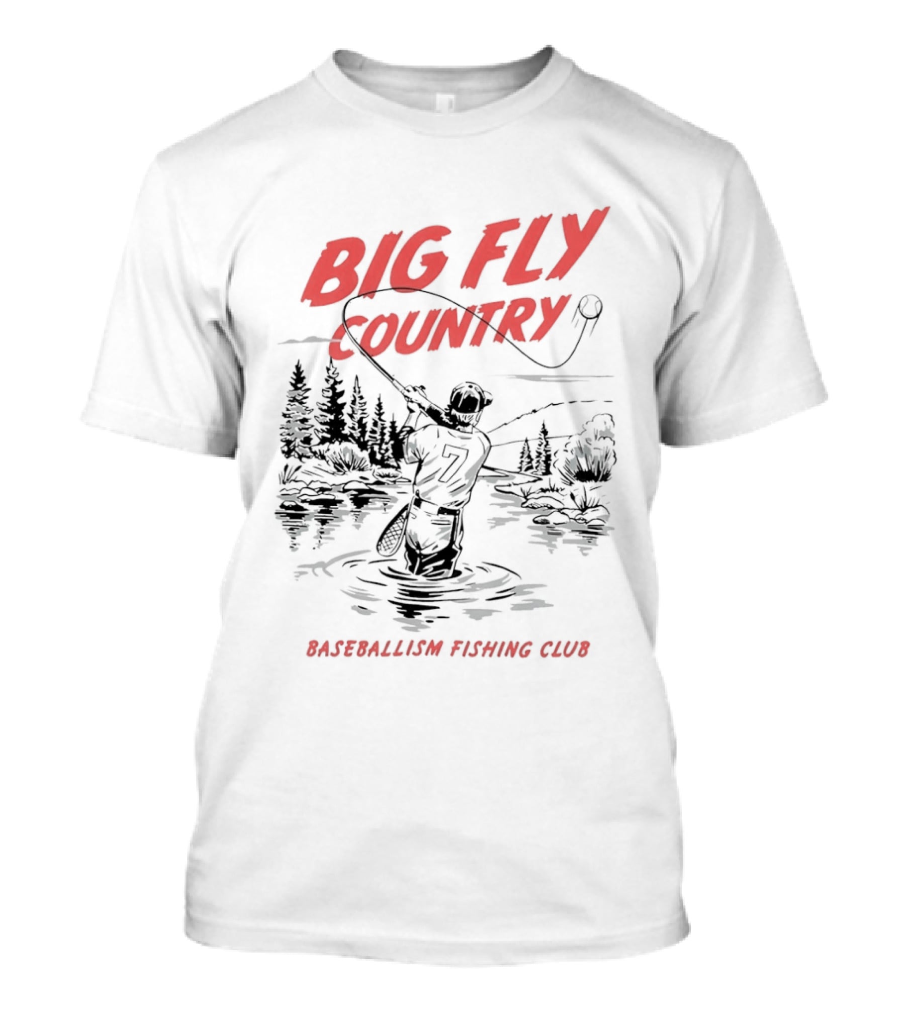 Big Fly Country Baseballism Fishing Club T-Shirt
