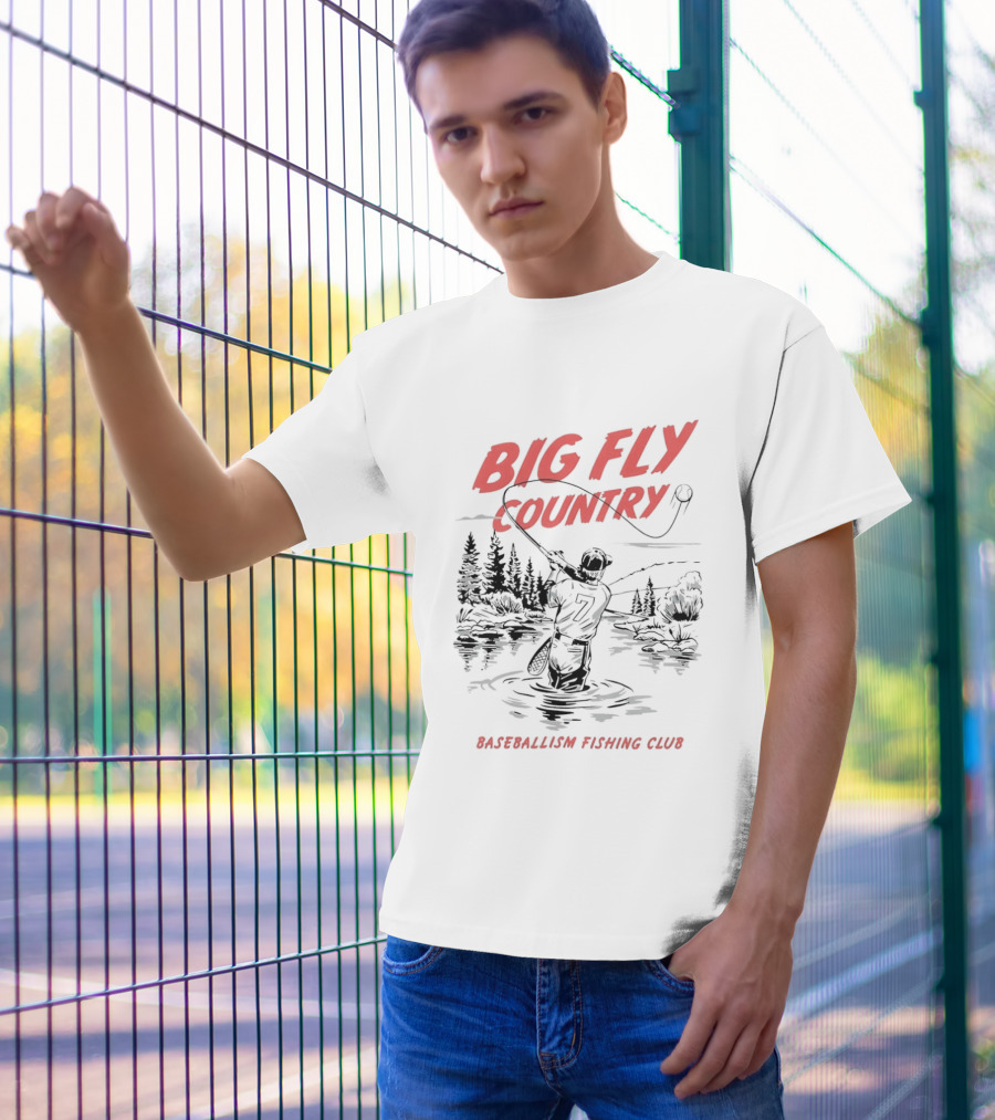 Big Fly Country Baseballism Fishing Club T-Shirt