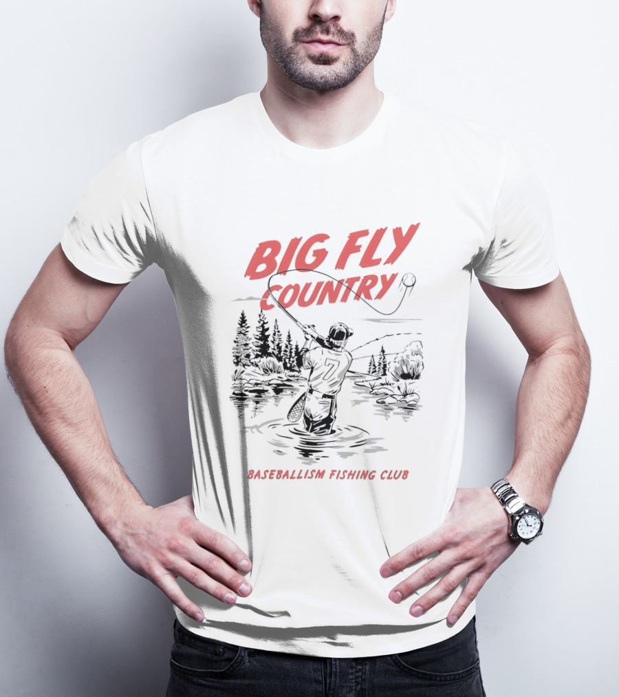 Big Fly Country Baseballism Fishing Club T-Shirt