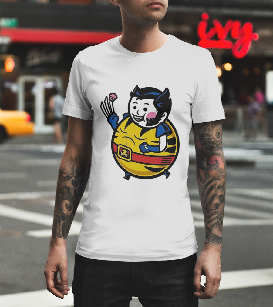 Wolverine Cupcake Fan With Claws And Round Yellow Outfit T-Shirt