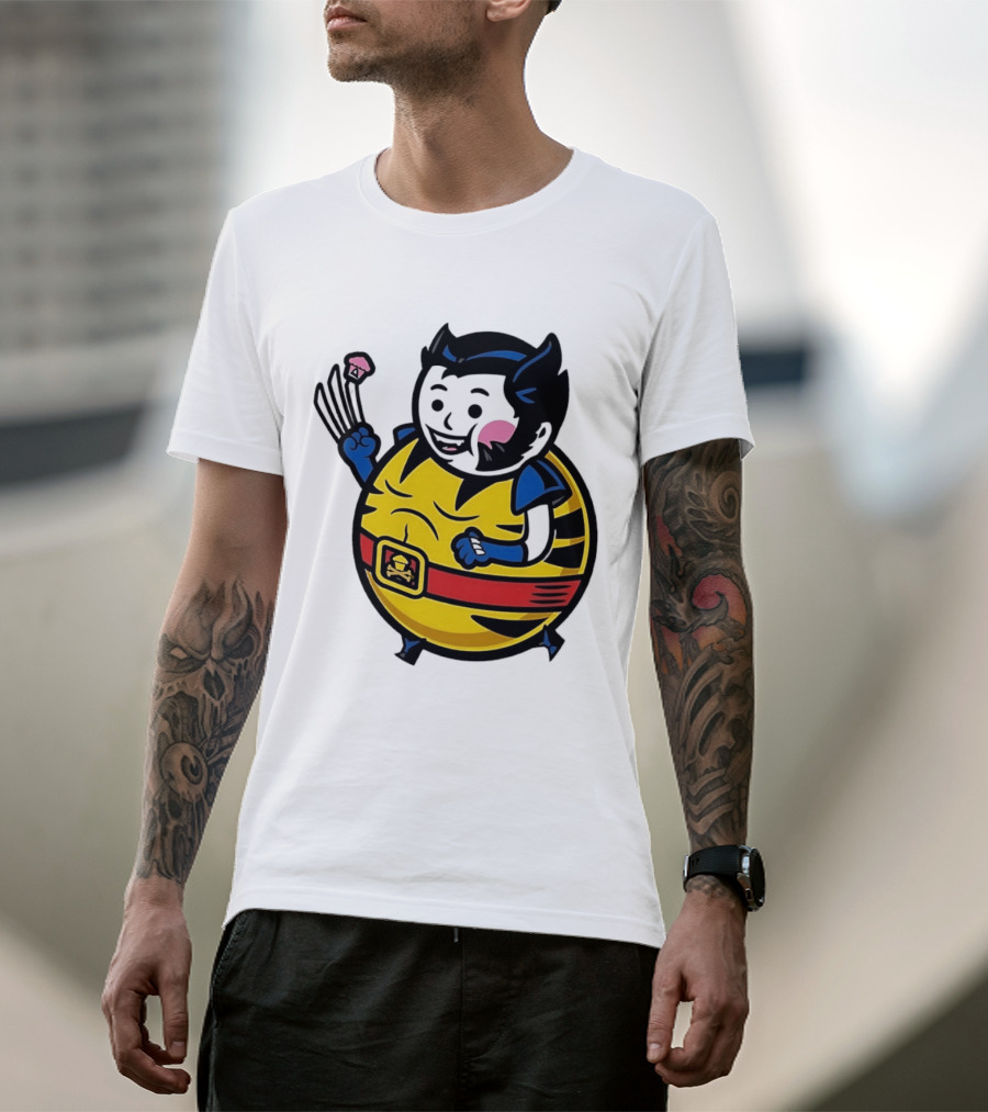 Wolverine Cupcake Fan With Claws And Round Yellow Outfit T-Shirt