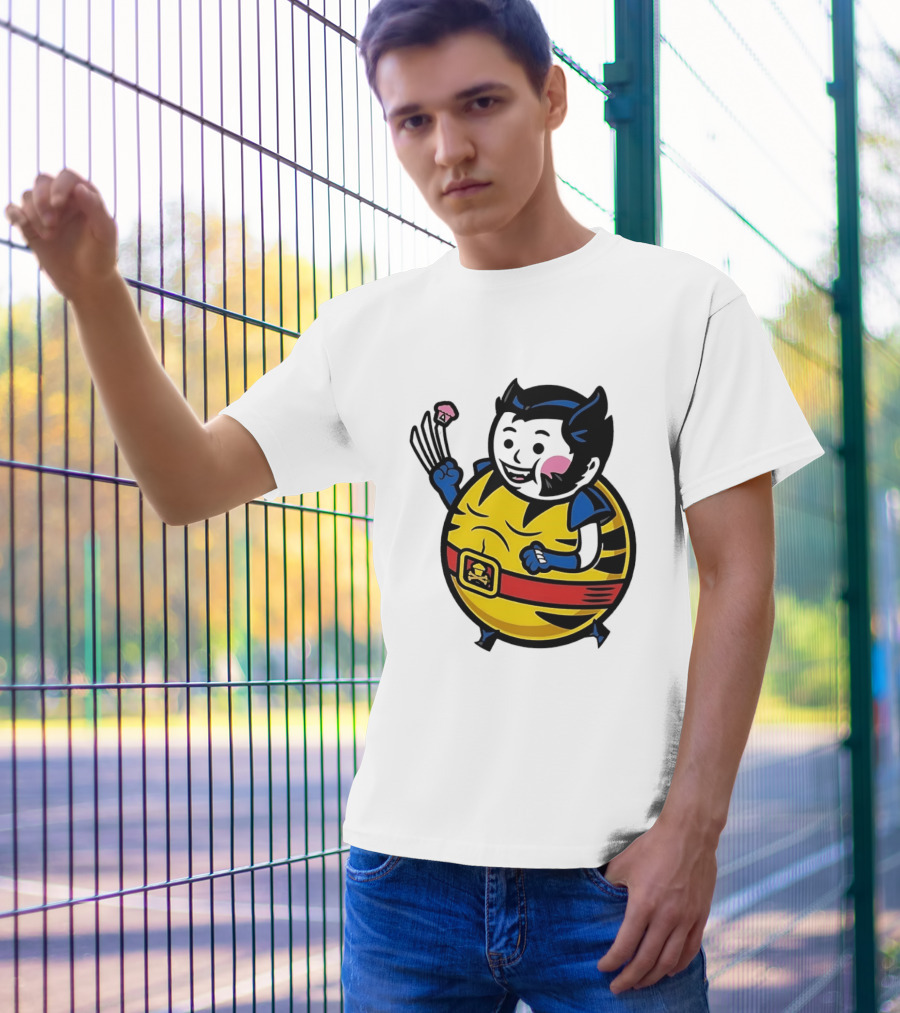 Wolverine Cupcake Fan With Claws And Round Yellow Outfit T-Shirt