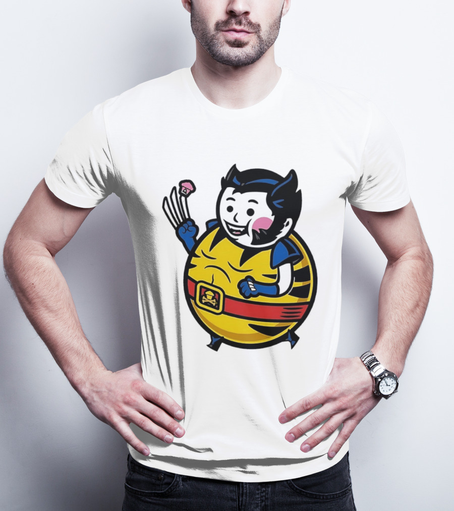 Wolverine Cupcake Fan With Claws And Round Yellow Outfit T-Shirt