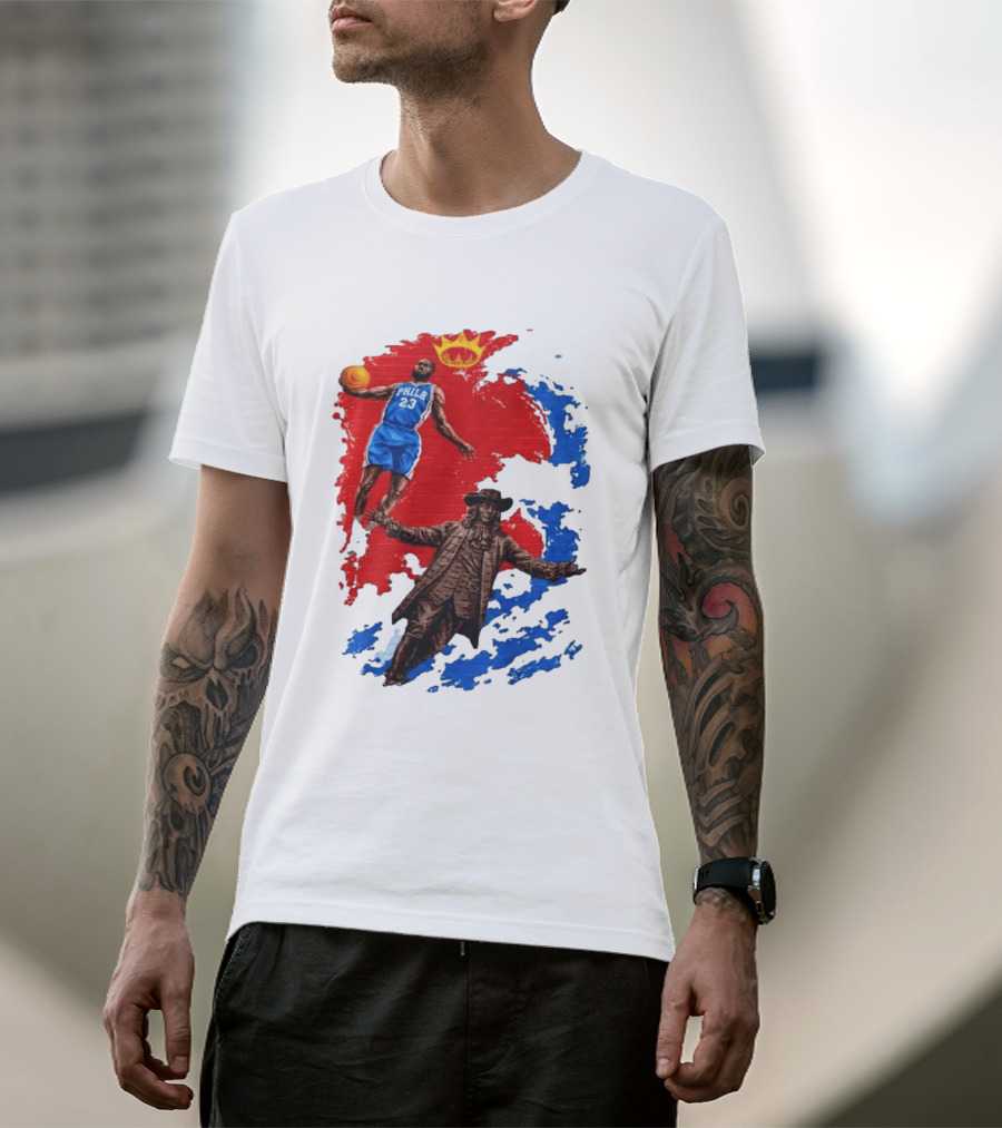LeBron James Philadelphia Crown Mural Art In Chinatown T-Shirt
