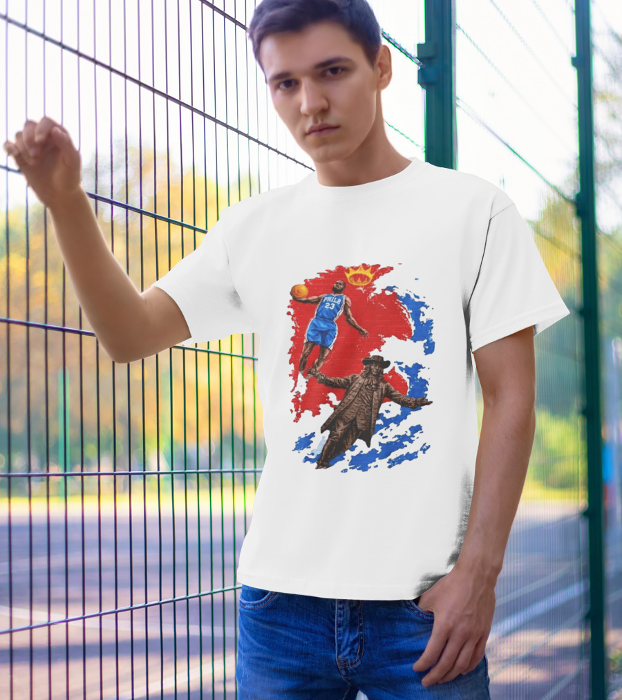 LeBron James Philadelphia Crown Mural Art In Chinatown T-Shirt