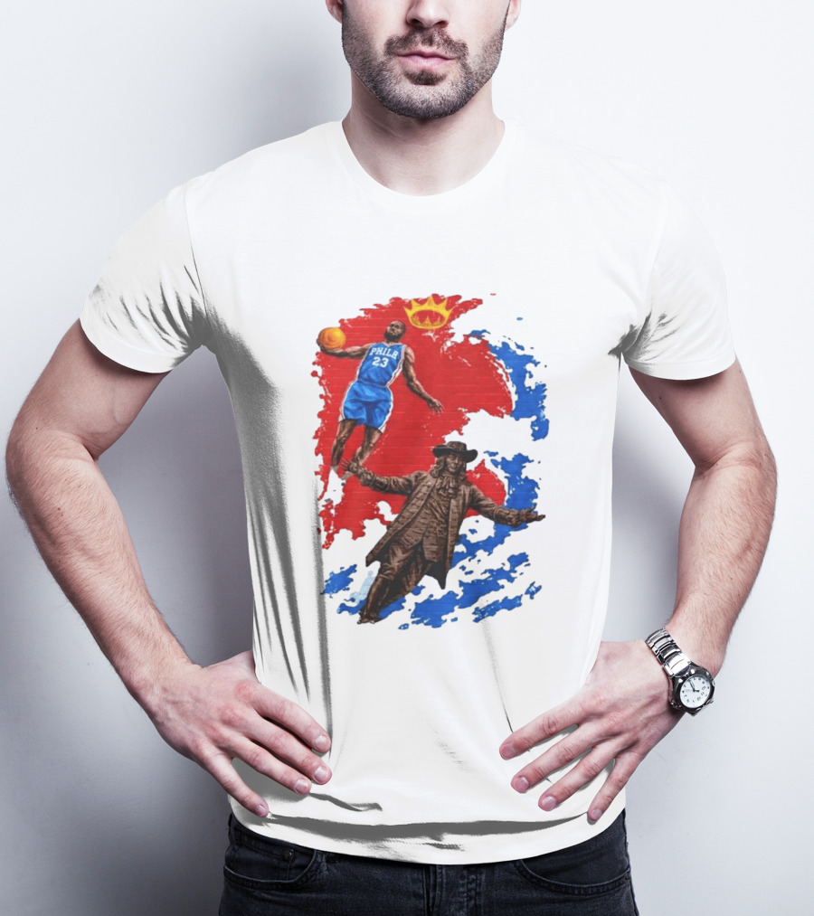 LeBron James Philadelphia Crown Mural Art In Chinatown T-Shirt