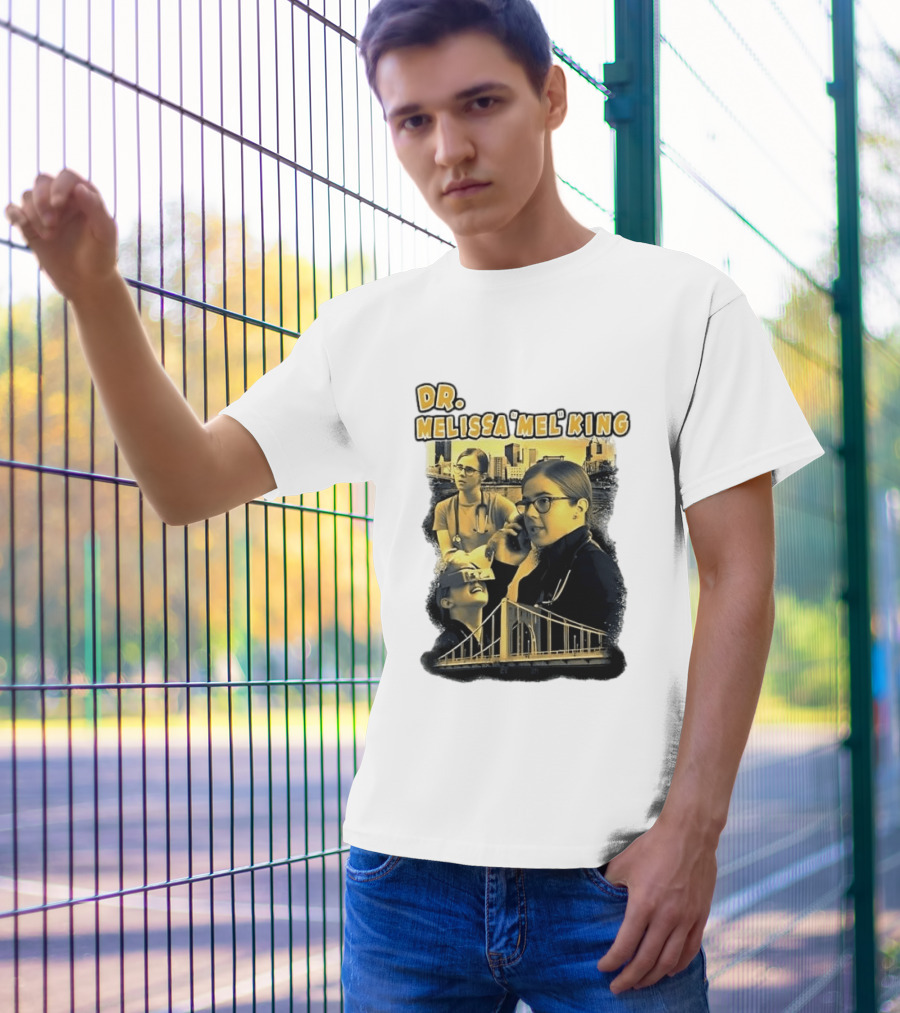 Dr Melissa Mel King Female Doctor Pittsburgh Yellow Bridge Collage T-Shirt