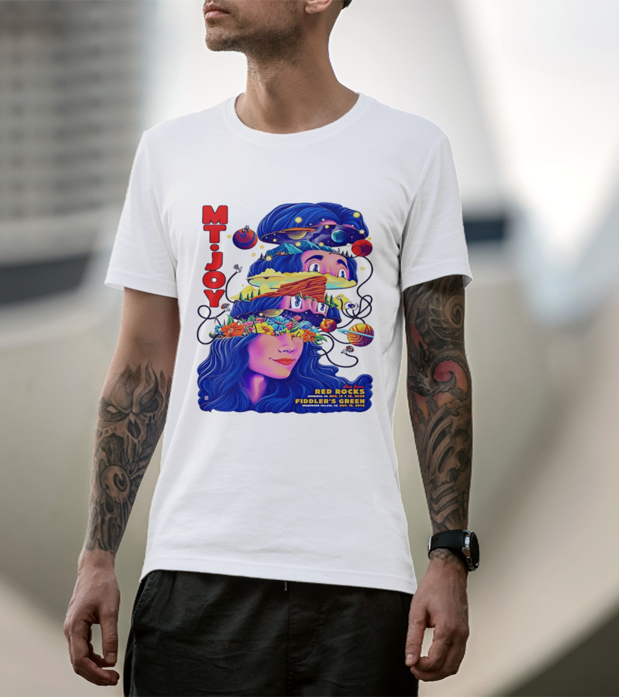 MT. Joy Red Rocks Fiddler's Green Aug 11 2026 Floral Space T-Shirt