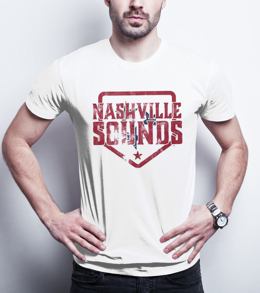 Nashville Sounds Distressed Home Plate Tennessee State Star T-Shirt