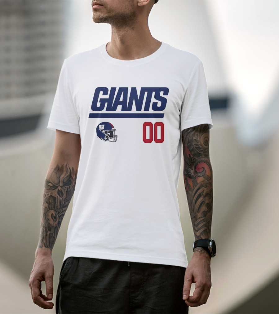 New York Giants 00 Football Helmet Giants T-Shirt