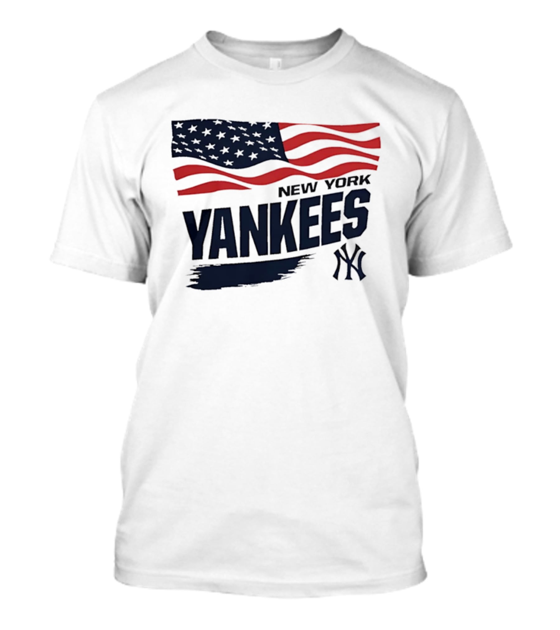 New York Yankees American Flag Brushstroke NY Yankees MLB T-Shirt
