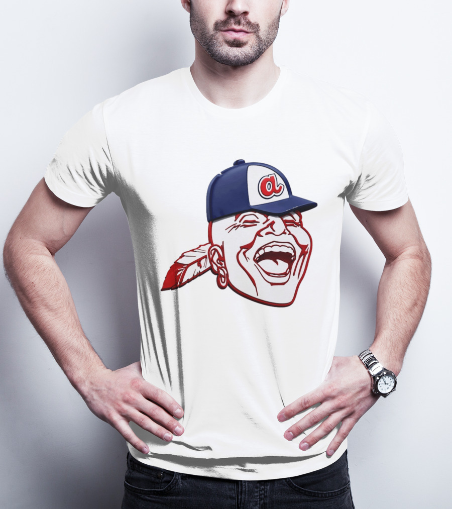 Hank Aaron Era 1970s Atlanta Braves Chief Cap T-Shirt