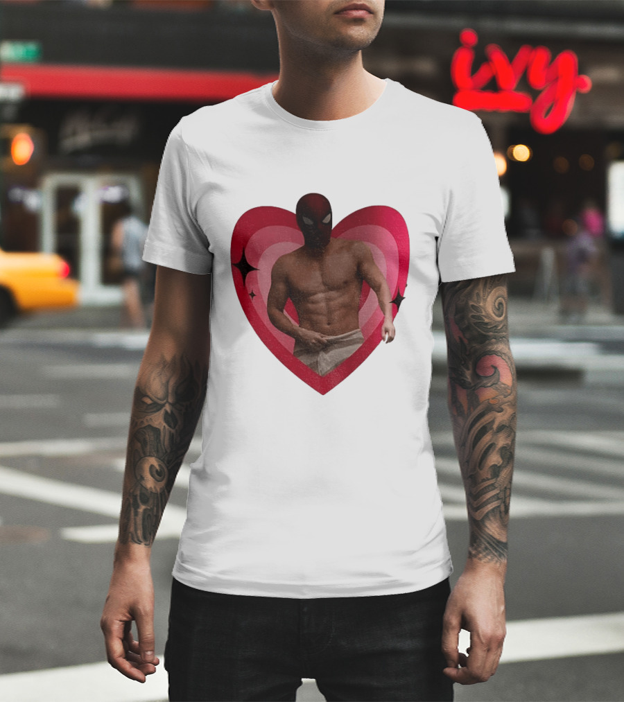 Heart Masked Bodybuilder Spidey T-Shirt