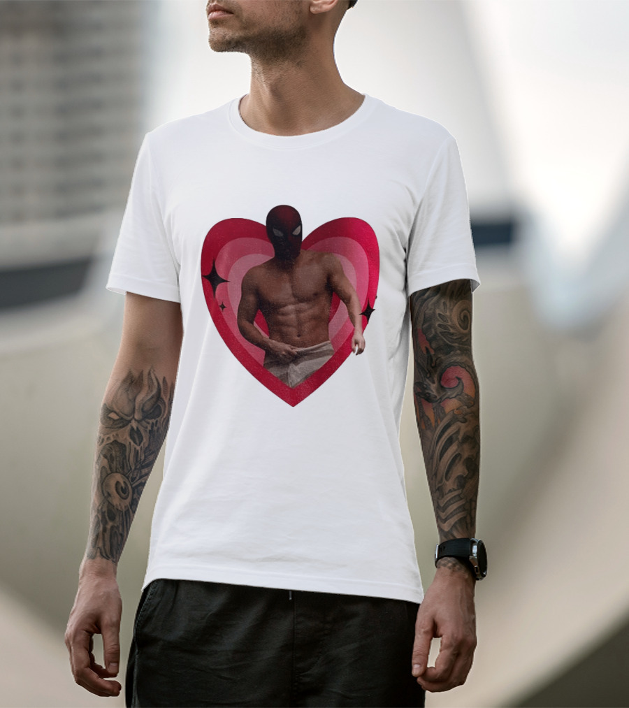 Heart Masked Bodybuilder Spidey T-Shirt