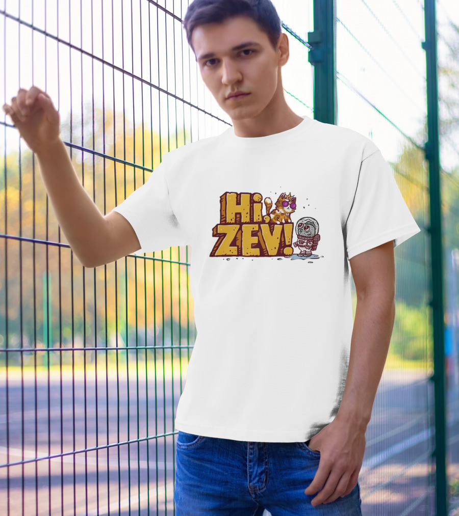 Hi Zev Cartoon Calico Cat Sunglasses Astronaut Creature T-Shirt