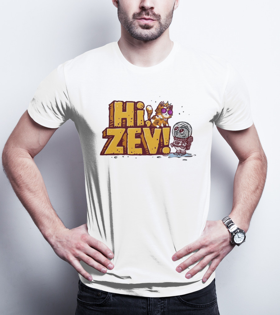 Hi Zev Cartoon Calico Cat Sunglasses Astronaut Creature T-Shirt