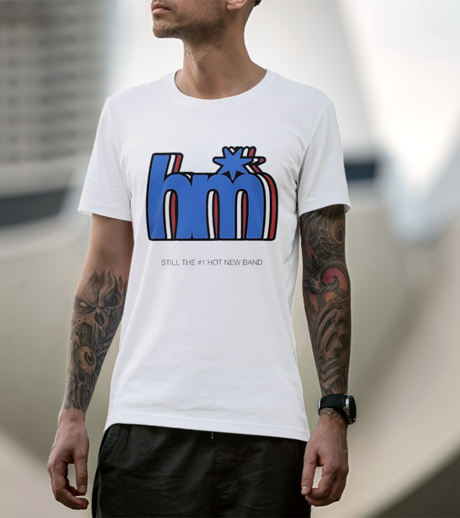 HM Still The Number 1 Hot New Band Blue Star 3D Layered Shadow T-Shirt