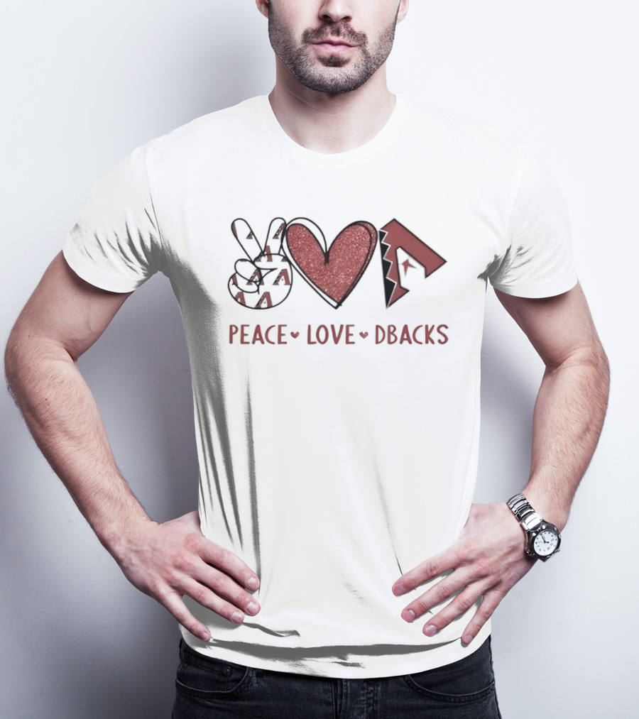 Peace Love Dbacks Arizona Diamondbacks T-Shirt