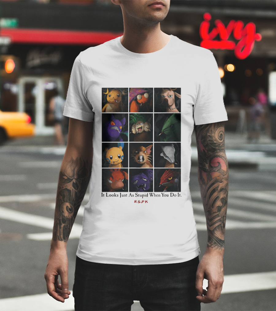 It Looks Just As Stupid When You Do It Cigarette Smoking Cartoon T-Shirt