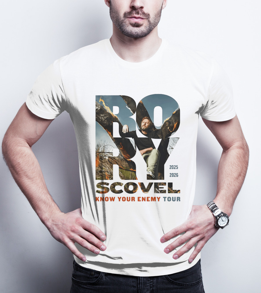 Rory Scovel Know Your Enemy Tour 2023 2026 Fire Backdrop T-Shirt