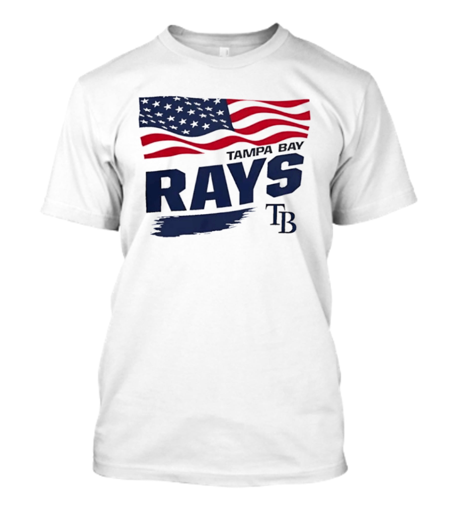 Tampa Bay Rays MLB American Flag Brush Stroke TB T-Shirt