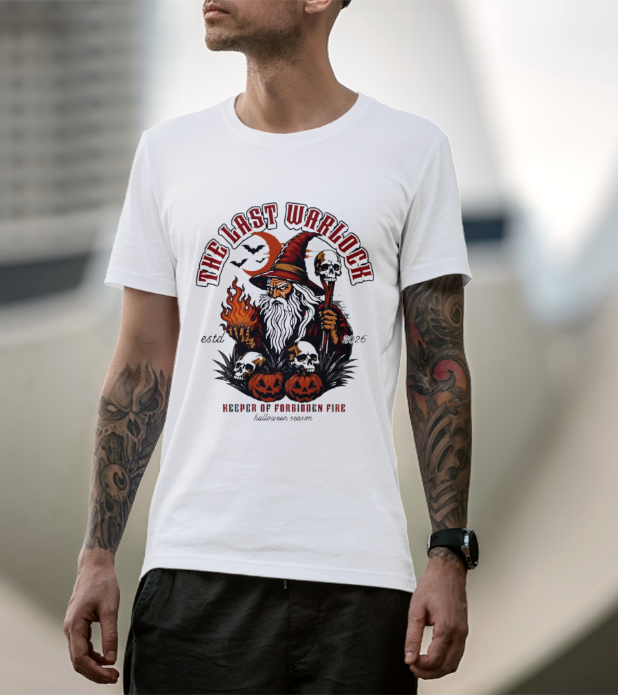 The Last Warlock Keeper Of Forbidden Fire Halloween 2026 T-Shirt