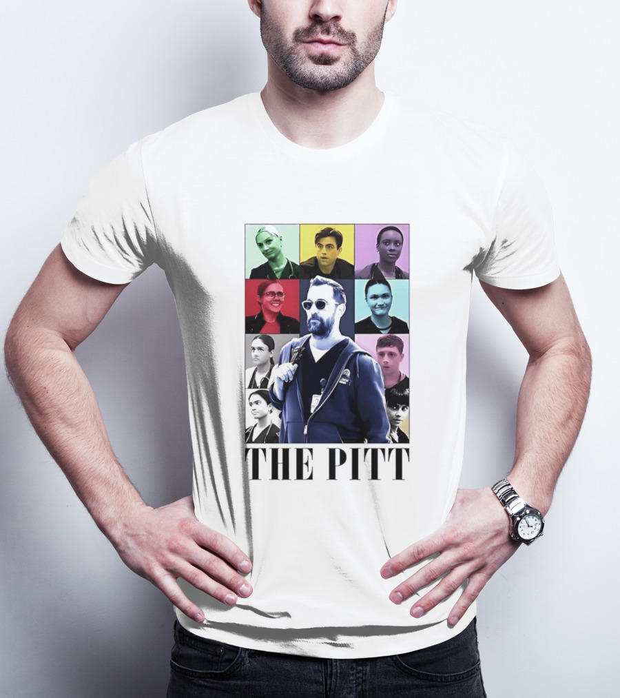 The Pitt Colorful Pop Grid Doctor Portraits Bearded Man In Sunglasses T-Shirt