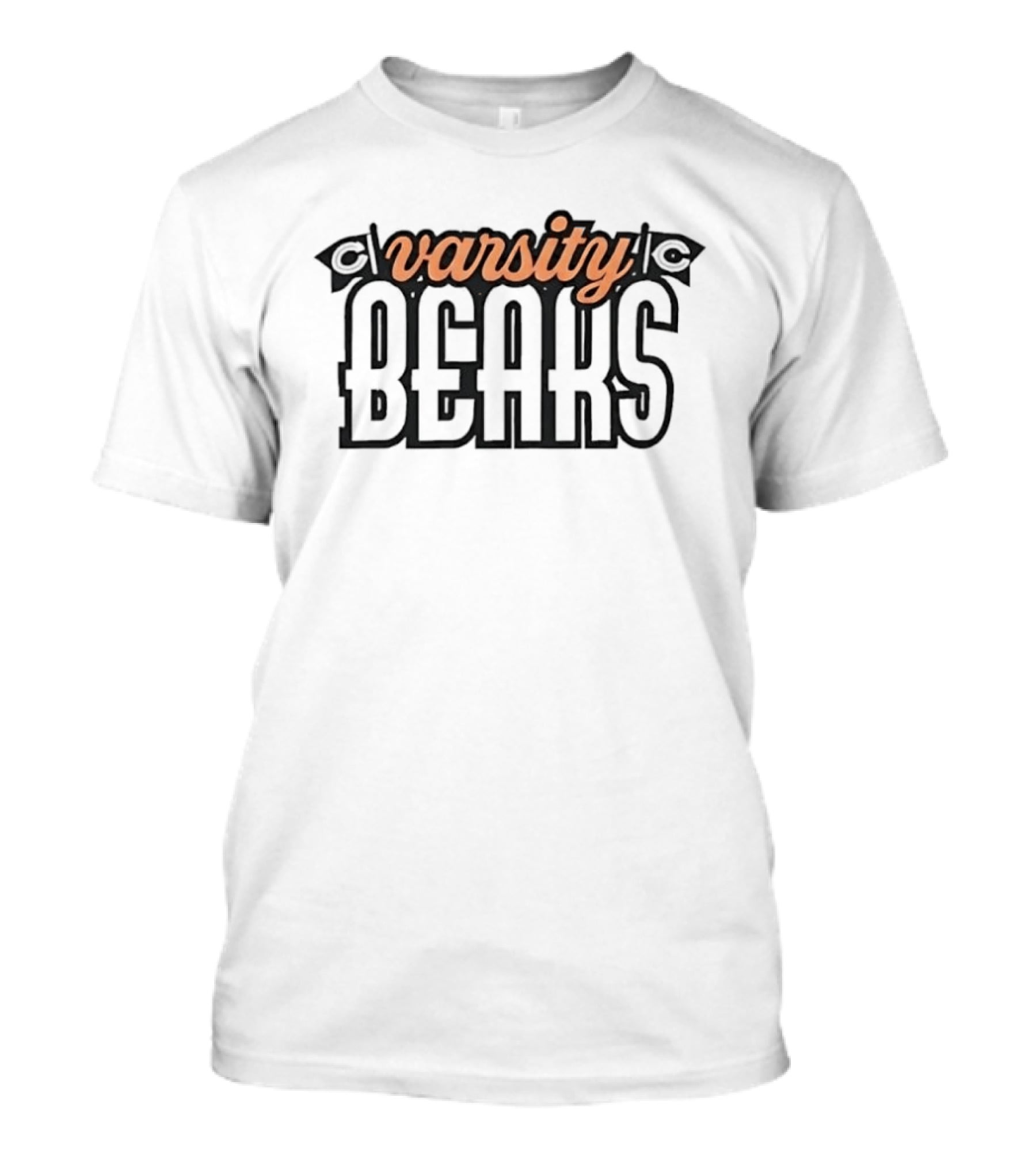 Varsity Bears Banner Peach Script Block Lettering Flags T-Shirt