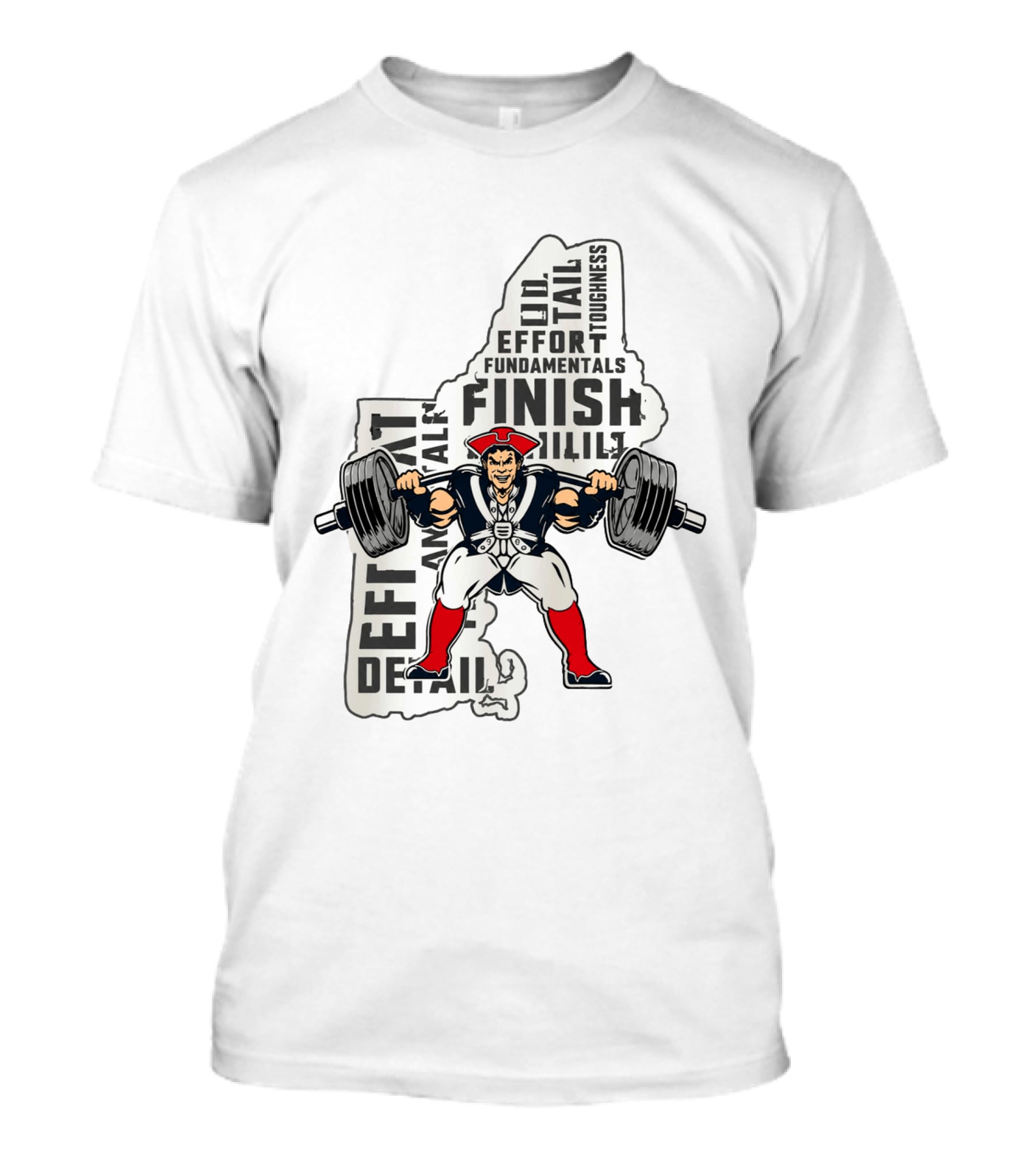New England Patriots Weight Room Effort Fundamentals Finish Toughness T-Shirt