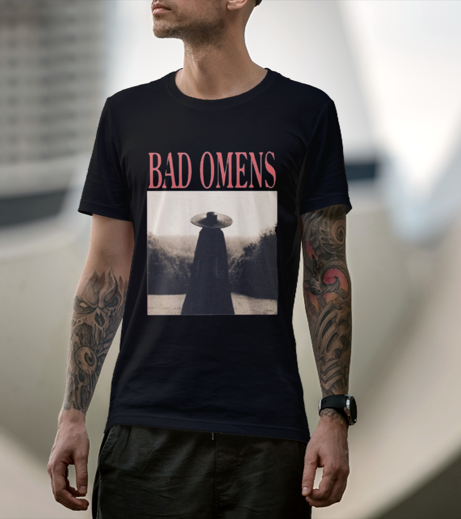 Bad Omens Specter Tour Dark Figure In Shadowy Landscape T-Shirt