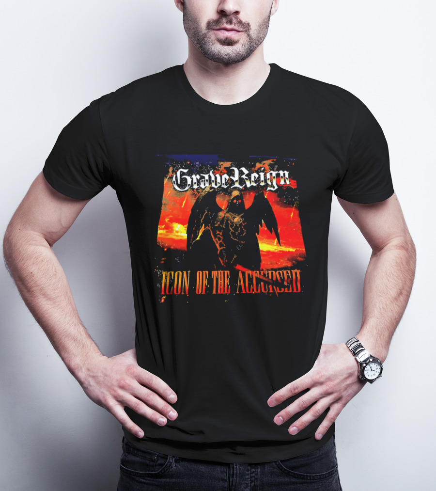 Grave Reign Icon Of The Accursed Winged Figure Sword T-Shirt