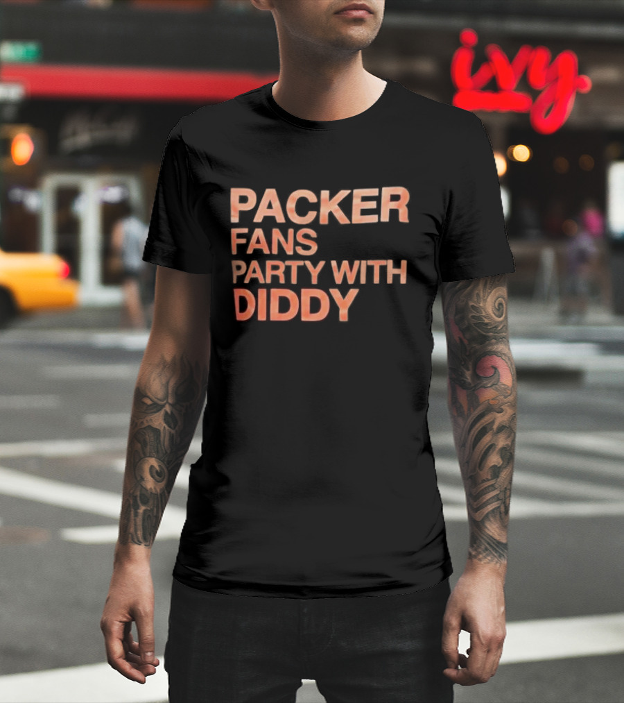 Packer Fans Party With Diddy Orange Clay Lettering T-Shirt