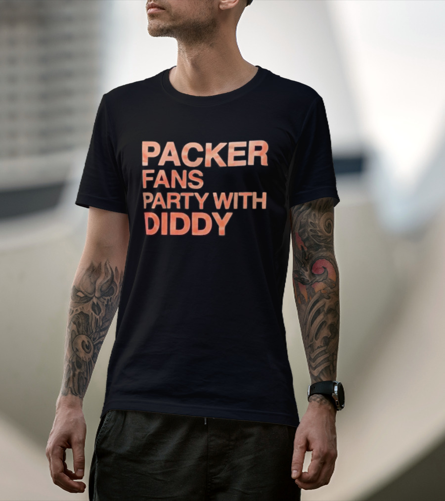 Packer Fans Party With Diddy Orange Clay Lettering T-Shirt