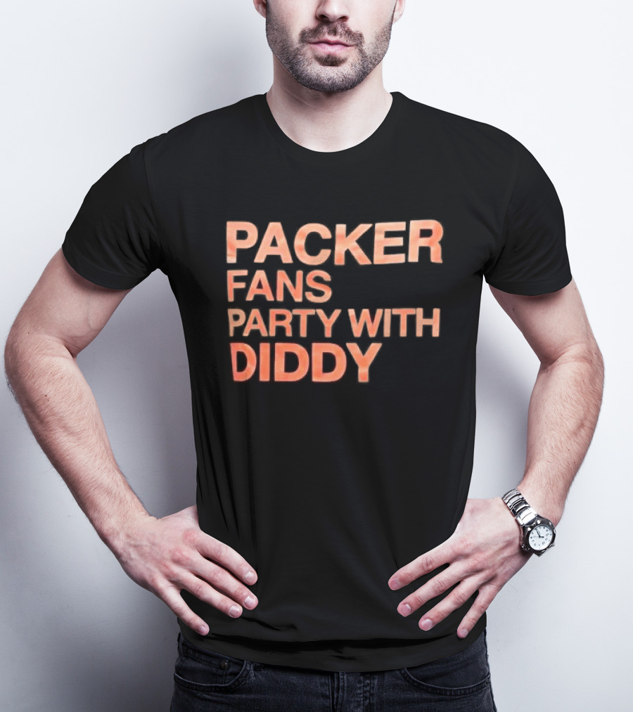 Packer Fans Party With Diddy Orange Clay Lettering T-Shirt