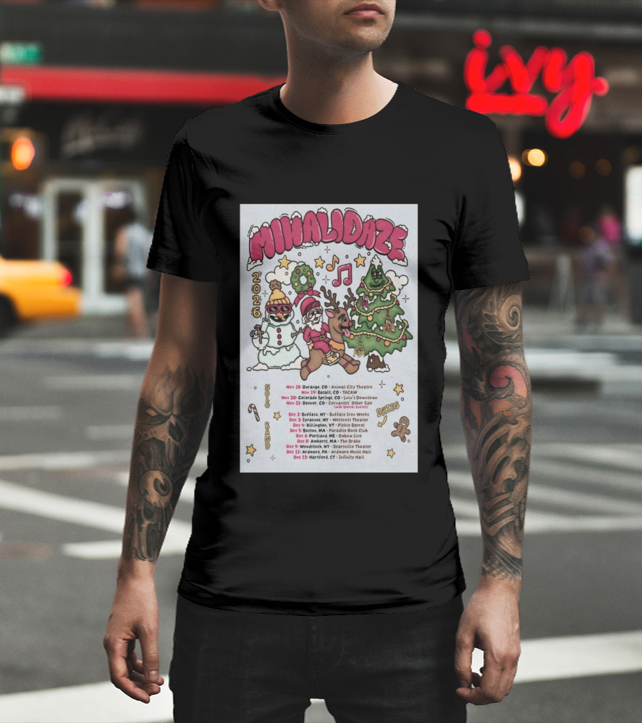 MIHALIDAZE 2026 Tour Solo Band Dates T-Shirt