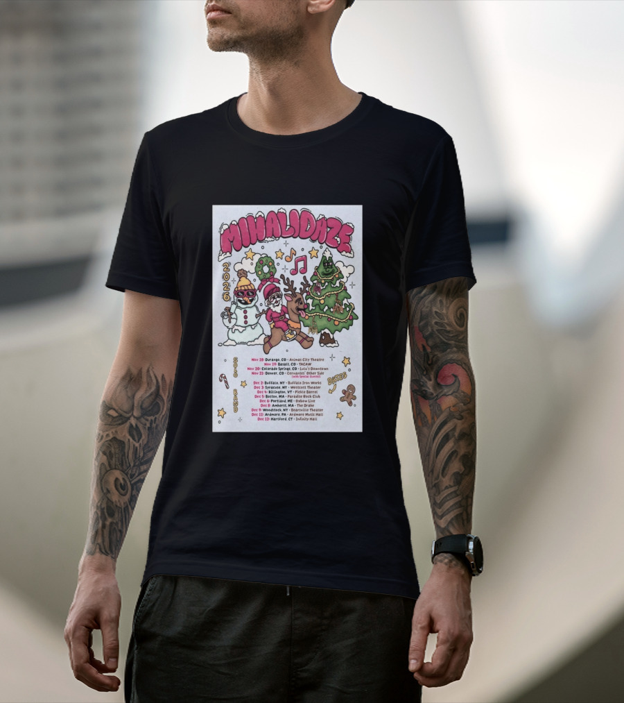 MIHALIDAZE 2026 Tour Solo Band Dates T-Shirt