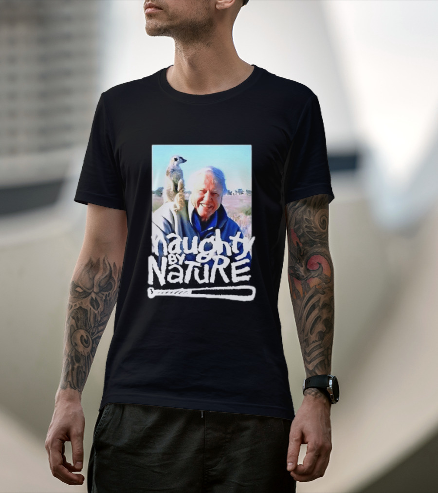 Naughty By Nature David Attenborough Meerkat Wildlife Photo T-Shirt