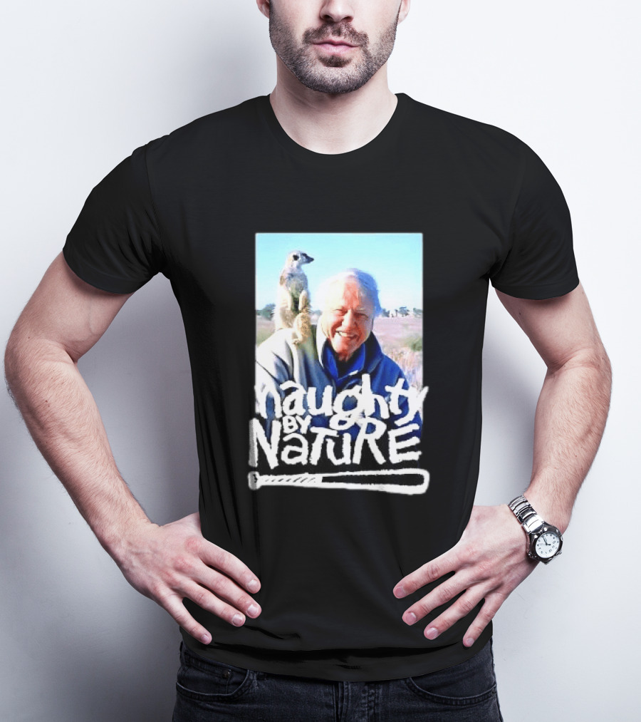 Naughty By Nature David Attenborough Meerkat Wildlife Photo T-Shirt